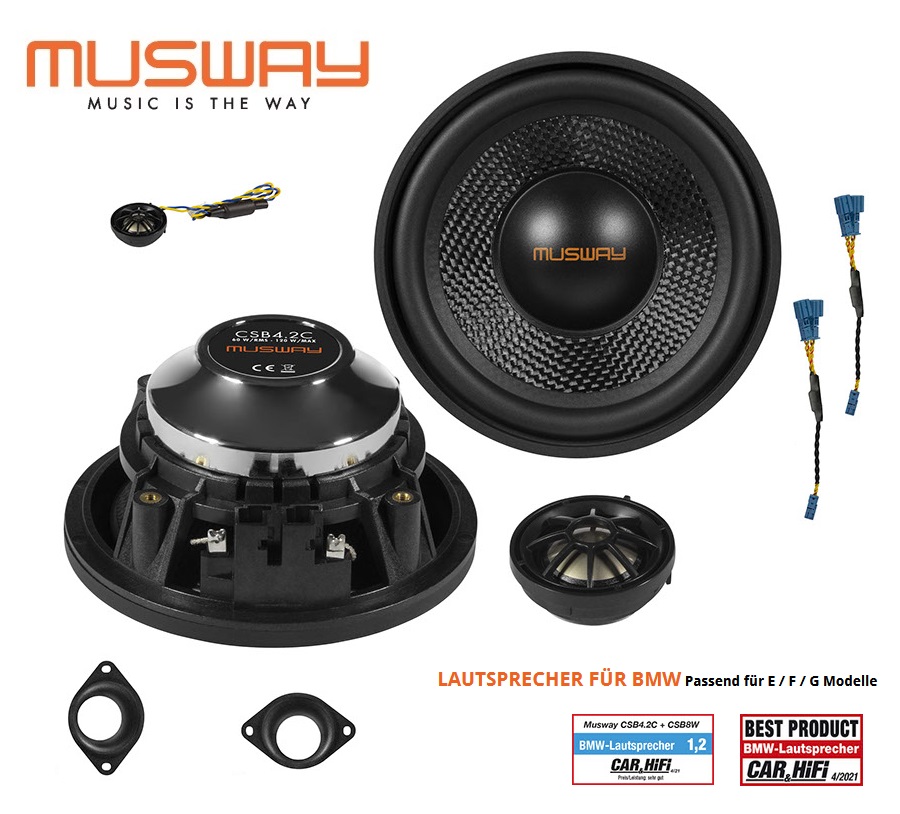MUSWAY CSB-4.2C Kompo-Kit 10 cm Lautsprecher für BMW E- / F- und G-Modelle